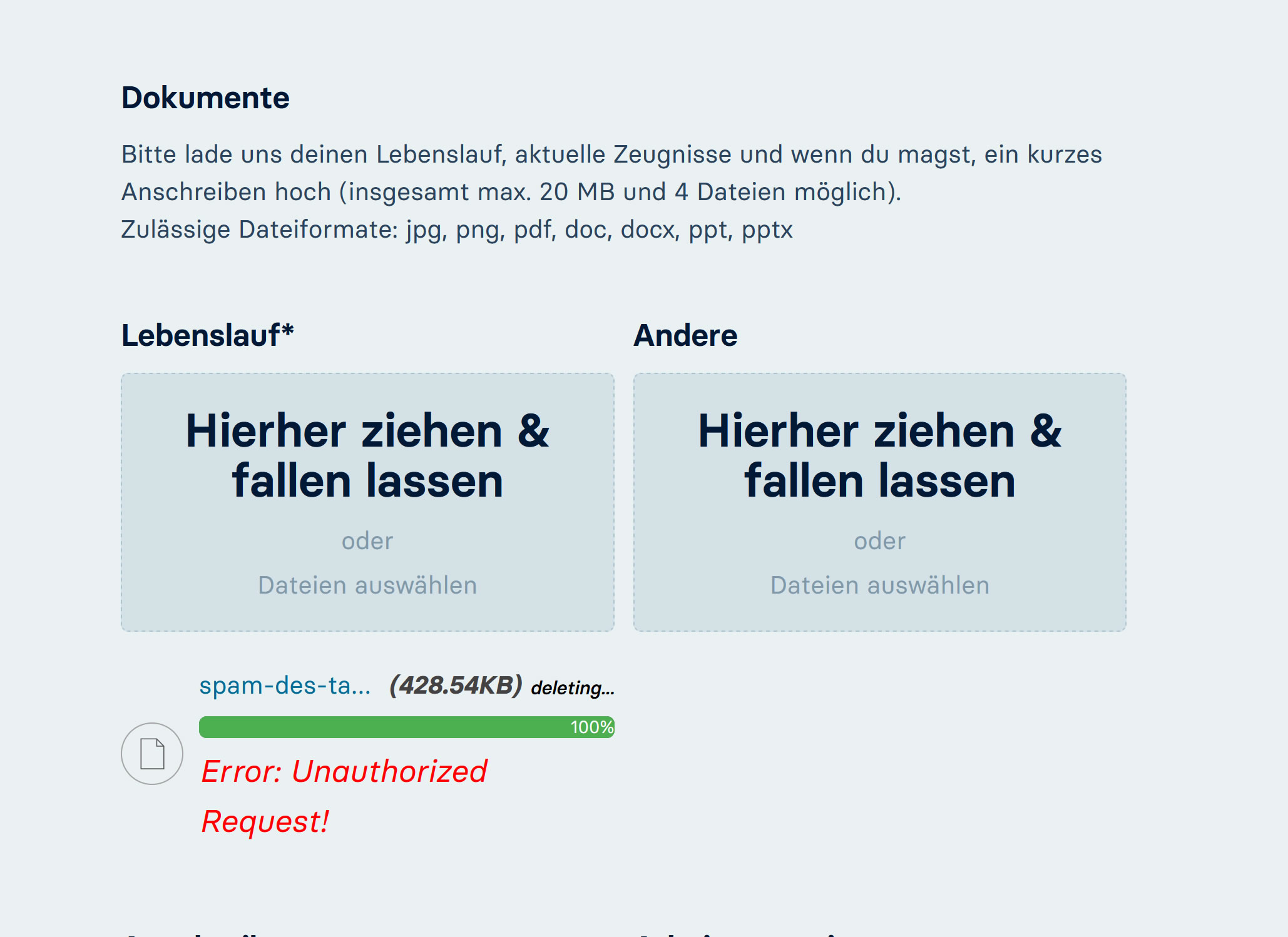 Deleting uploaded files before sending form not possible | WordPress.org